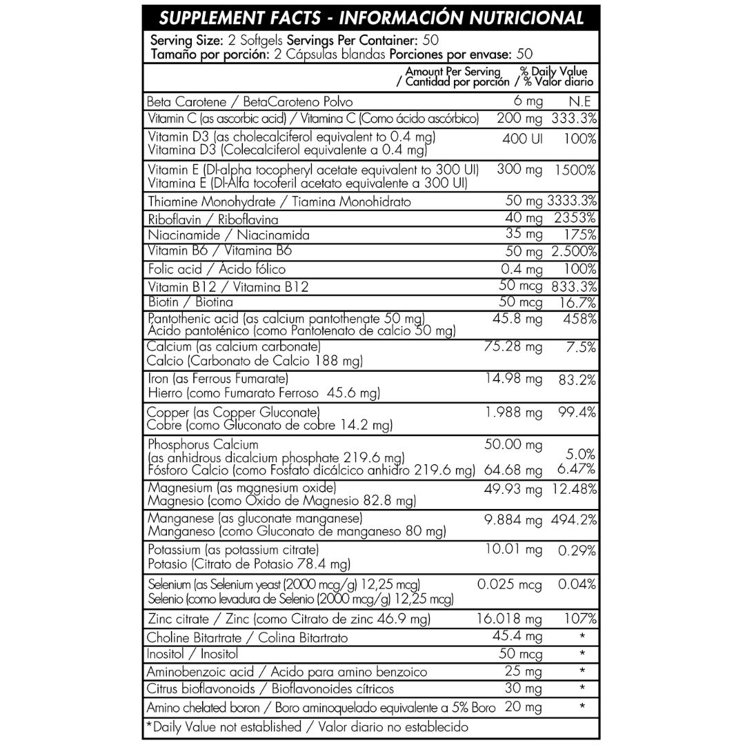 Multivitamínico para adultos mayores - Geriavital (60 softge