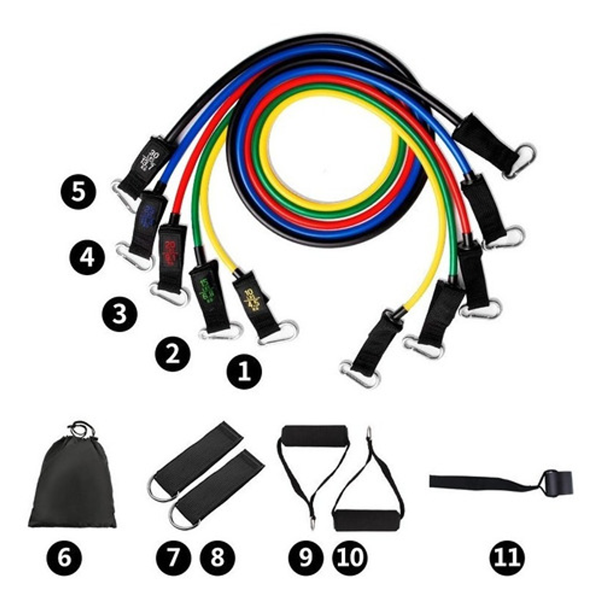 Set De Ligas Y Bandas De Resistencia 11 Piezas Pro | CRUSEC