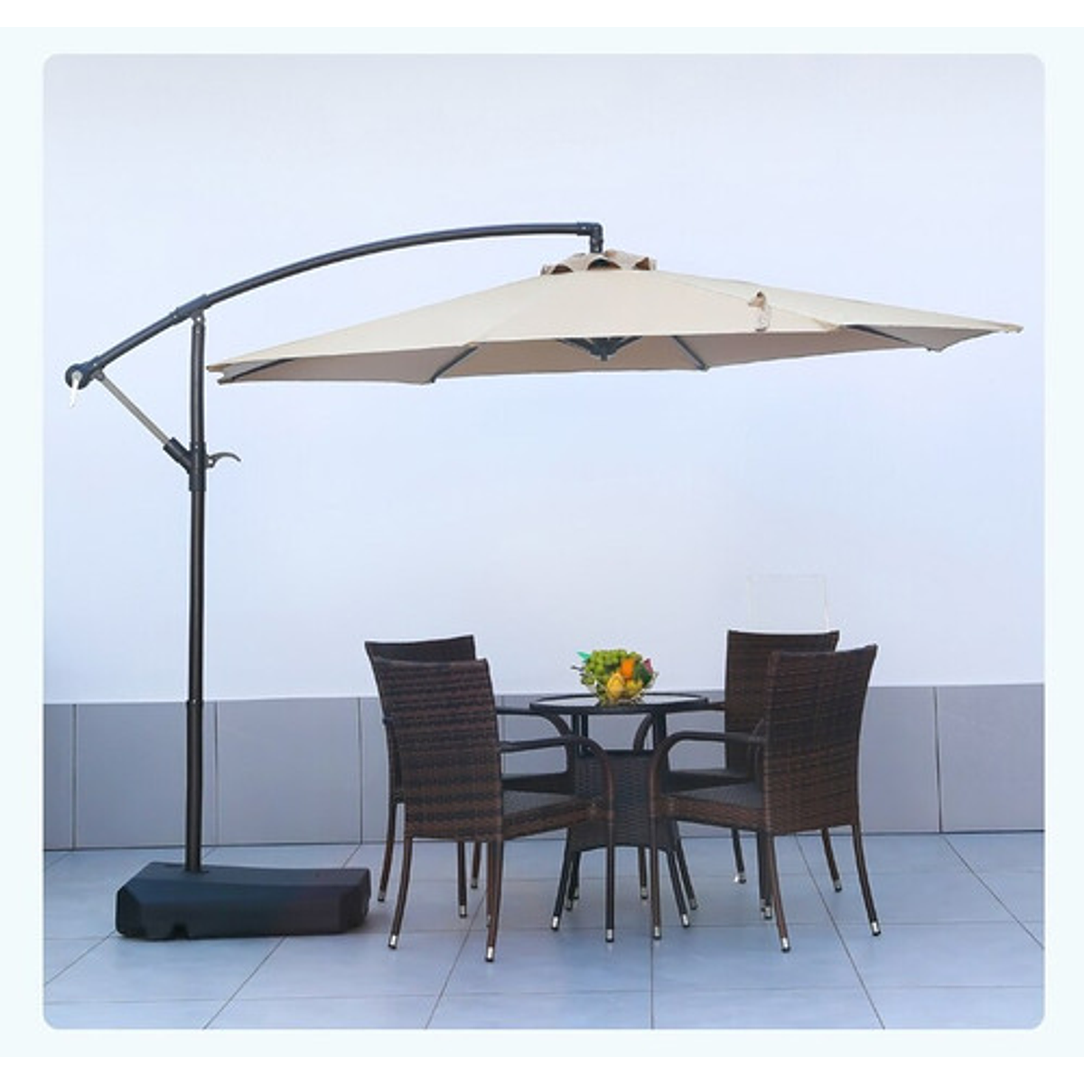 Toldo Quitasol Parasol Lateral 3 M Sombrilla Con Base | CRUSEC