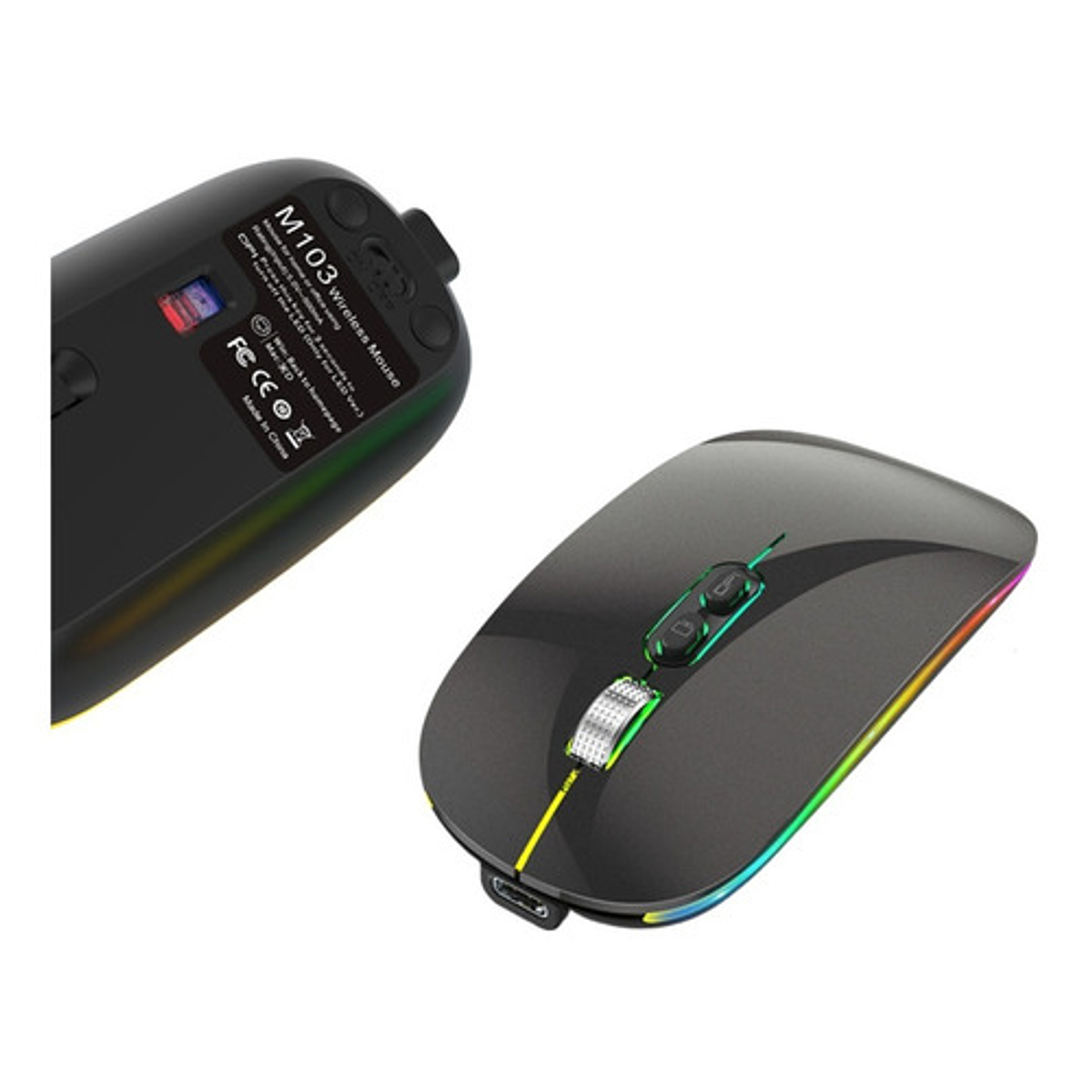 Mouse Delgado Escritorio Bluetooh Inalámbrico Led 1600 Dpi | CRUSEC