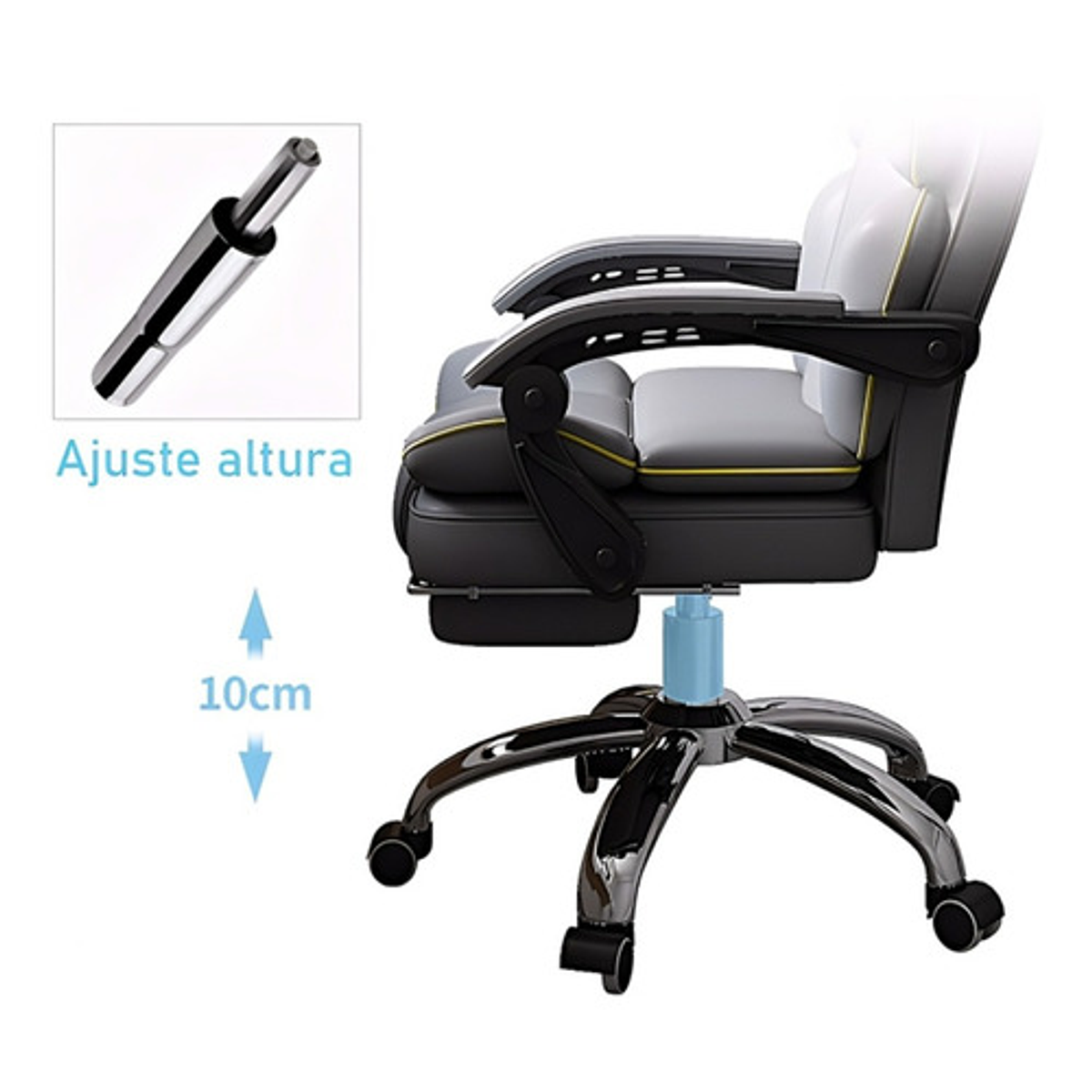 Silla Pc Negra Sillón Regulable Ejecutiva Oficina Escritorio | CRUSEC