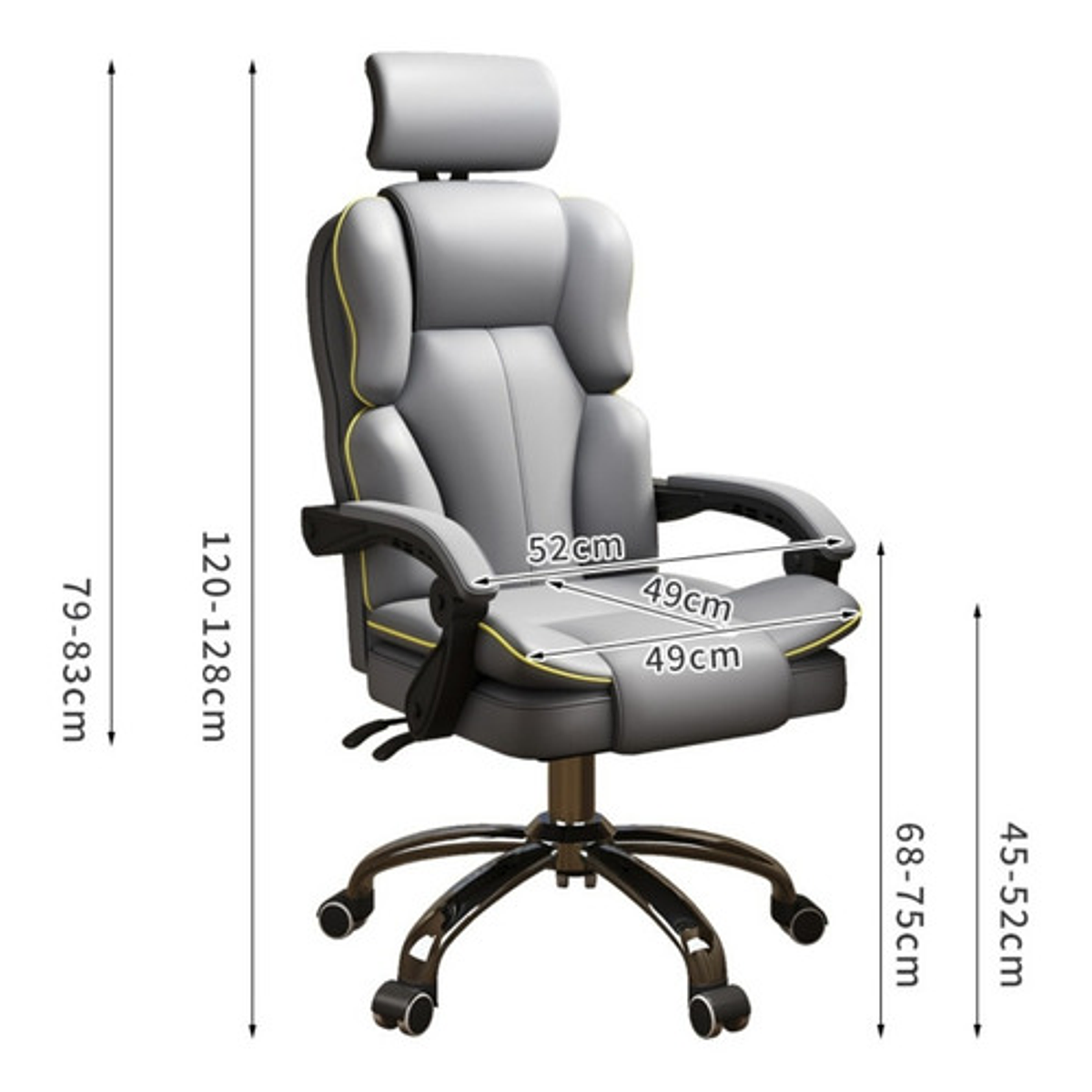 Silla Pc Negra Sillón Regulable Ejecutiva Oficina Escritorio | CRUSEC
