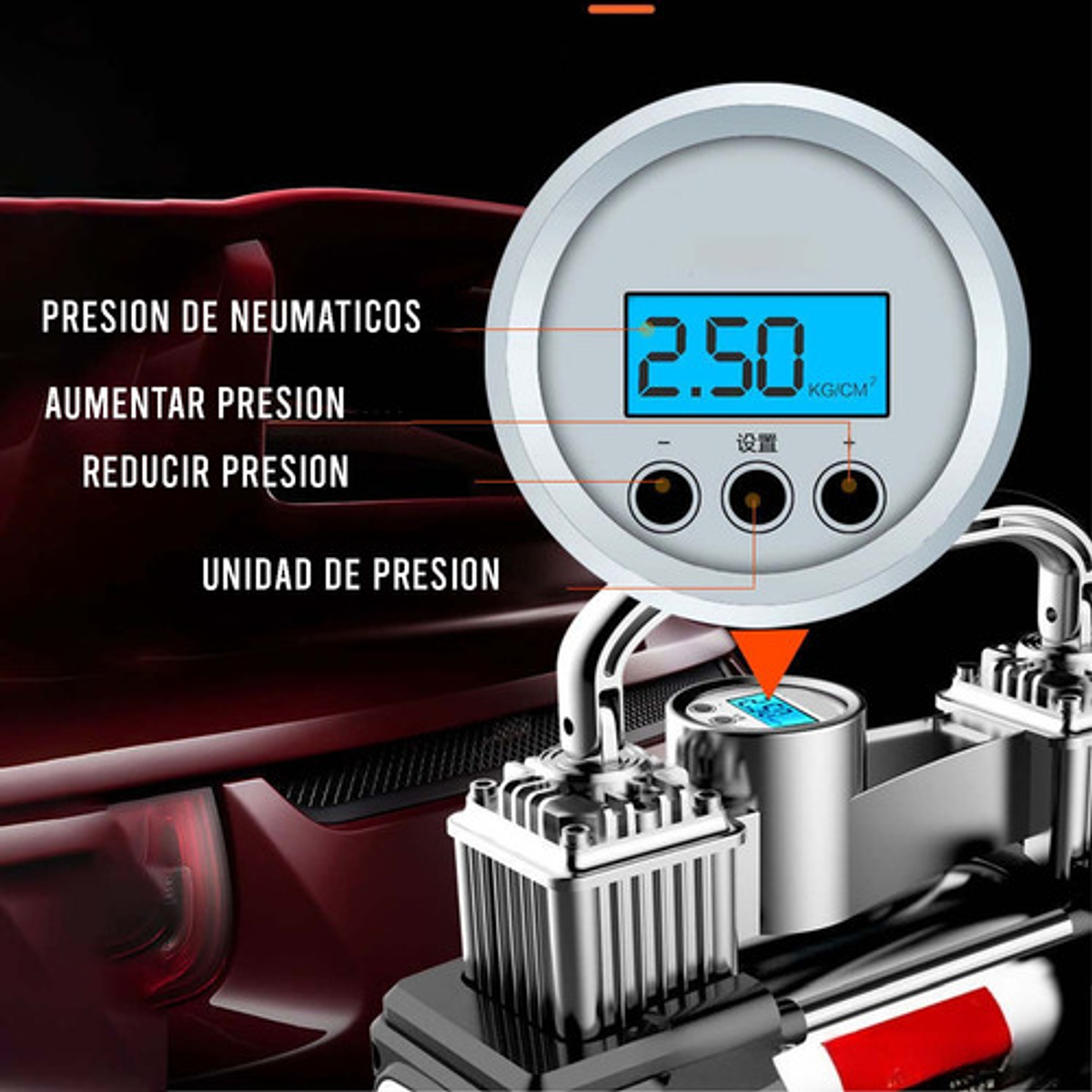 Compresor Inflador Digital Portatil De Neumaticos Autos | CRUSEC