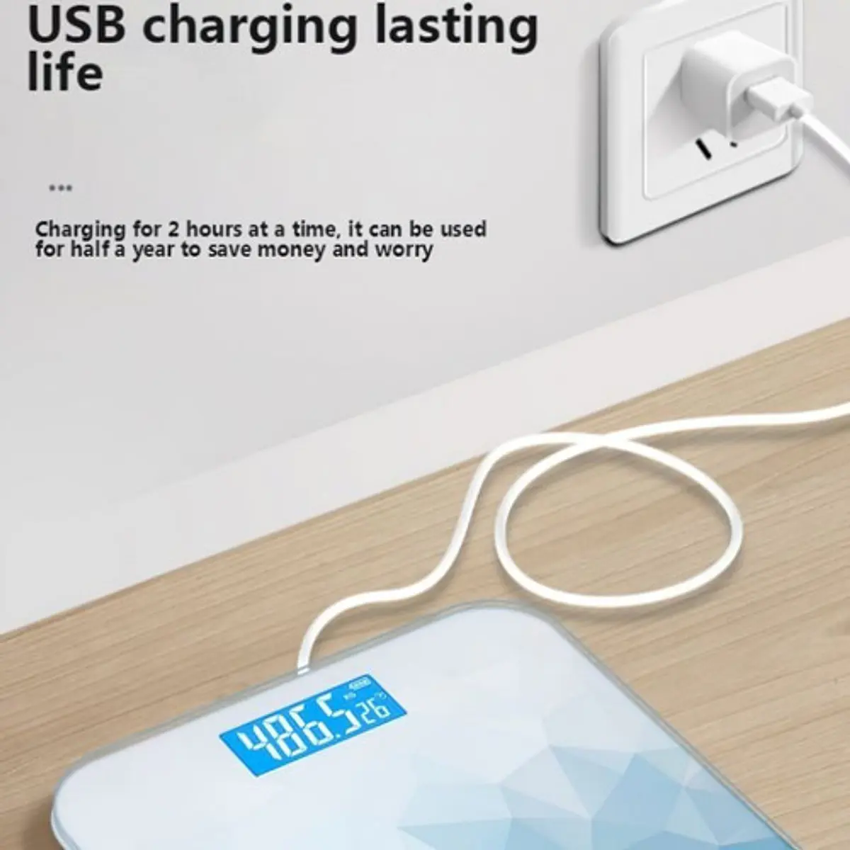 Balanza Pesa Baño Usb Digital Vidrio Templado 180kgs | CRUSEC