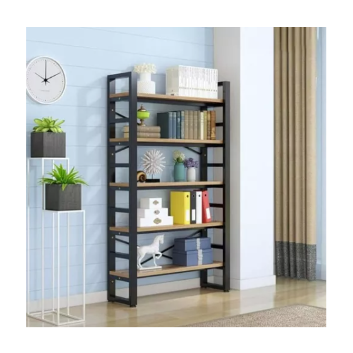 Estante Repisa Exhibidor 5 Niveles Librero Madera 182x30x140 | CRUSEC