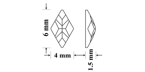 RHOMBUS CRYSTAL - 6 x 4 mm
