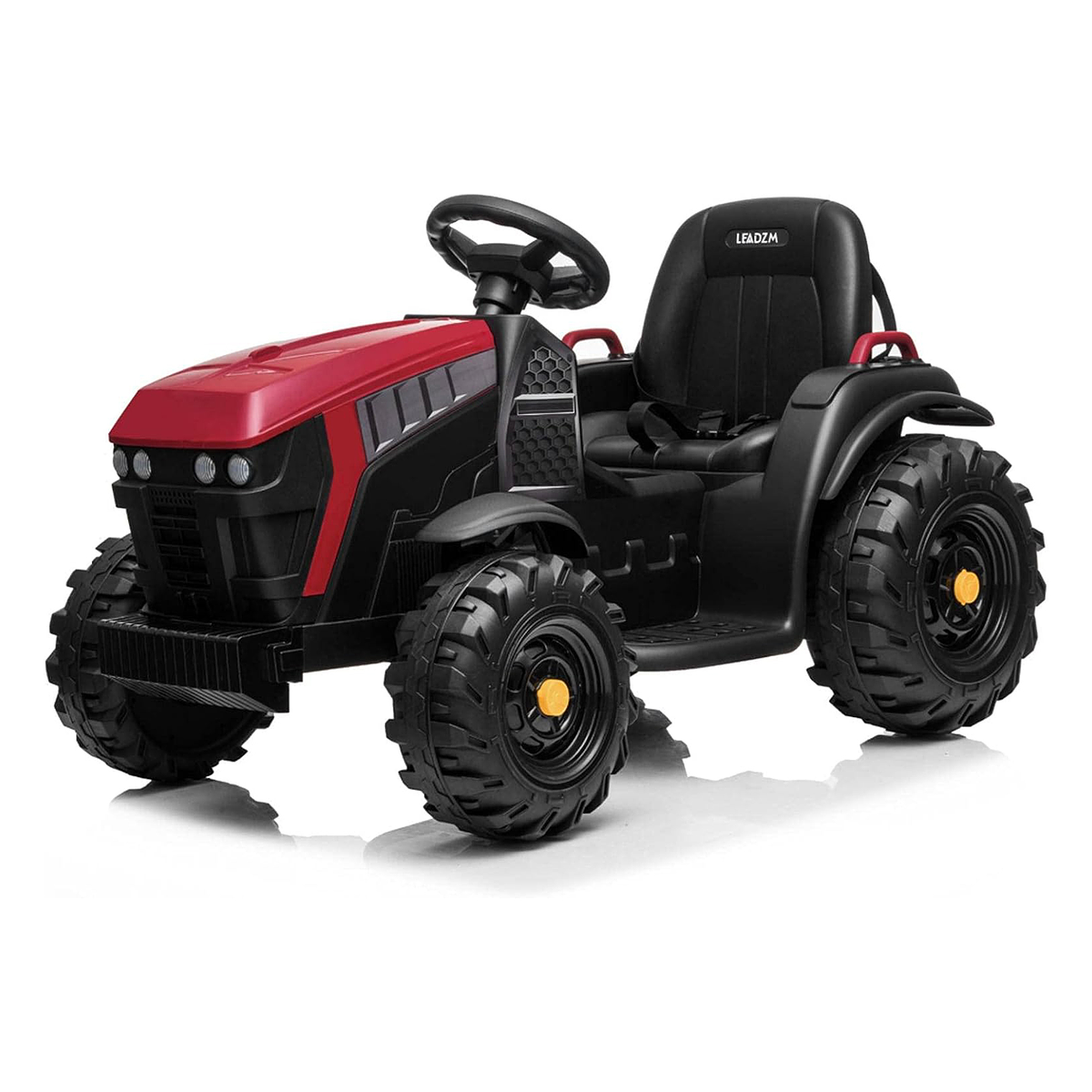 Trator com Atrelado Vermelho 12V | Cubos Luminosos