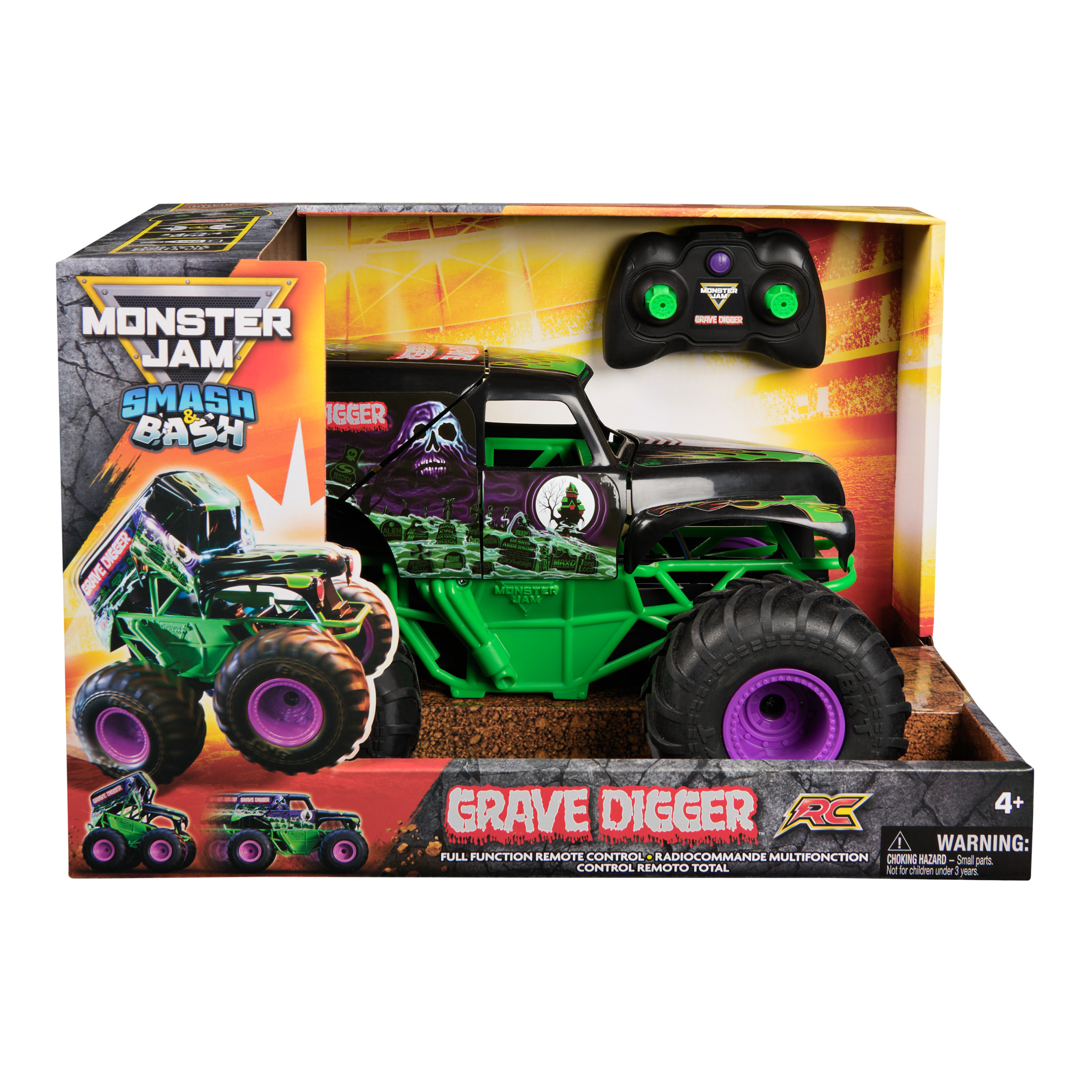 Monster Jam Smash & Bash - Grave Digger RC | Cubos Luminosos