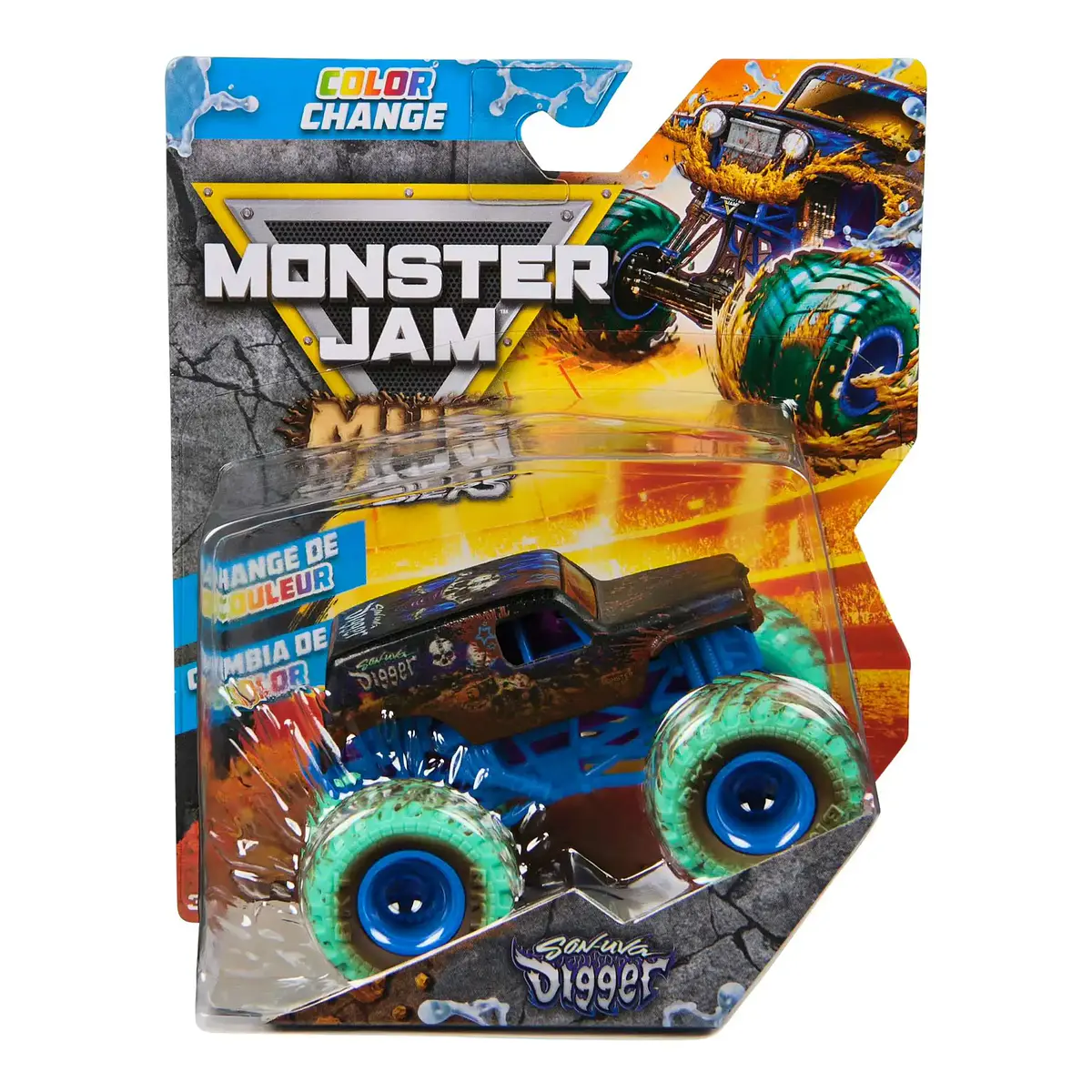 Monster Jam Mud Blasters - Color Change Son Uva Digger | Cubos Luminosos