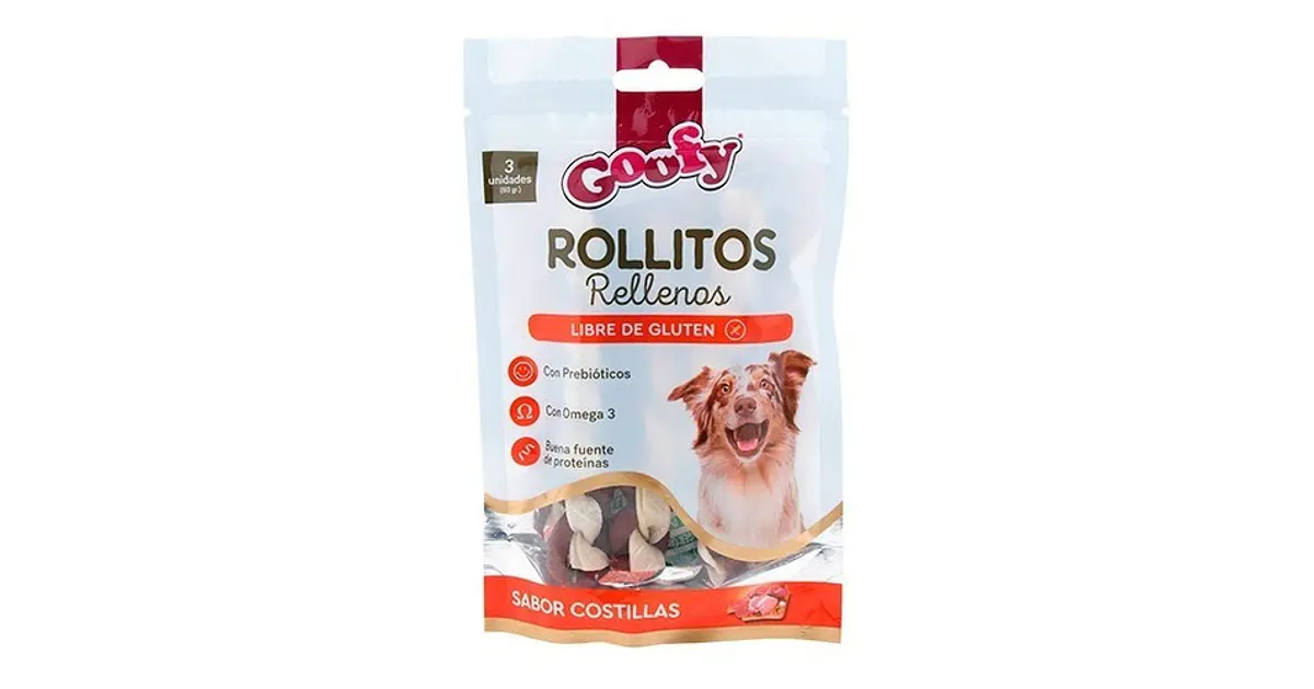 Goofy Rollitos Rellenos Carne Libre Gluten Raza Grande 60 Gr