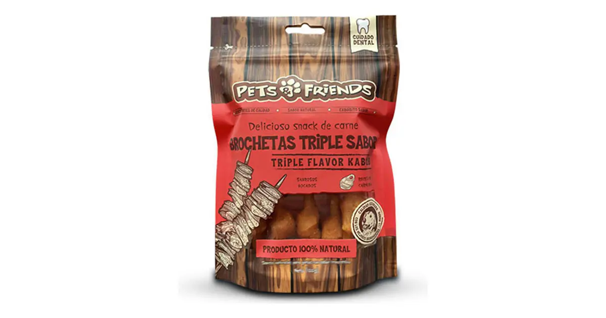 Brochetas Triple Sabor Pets Friends- Snack Para Perro 100gr
