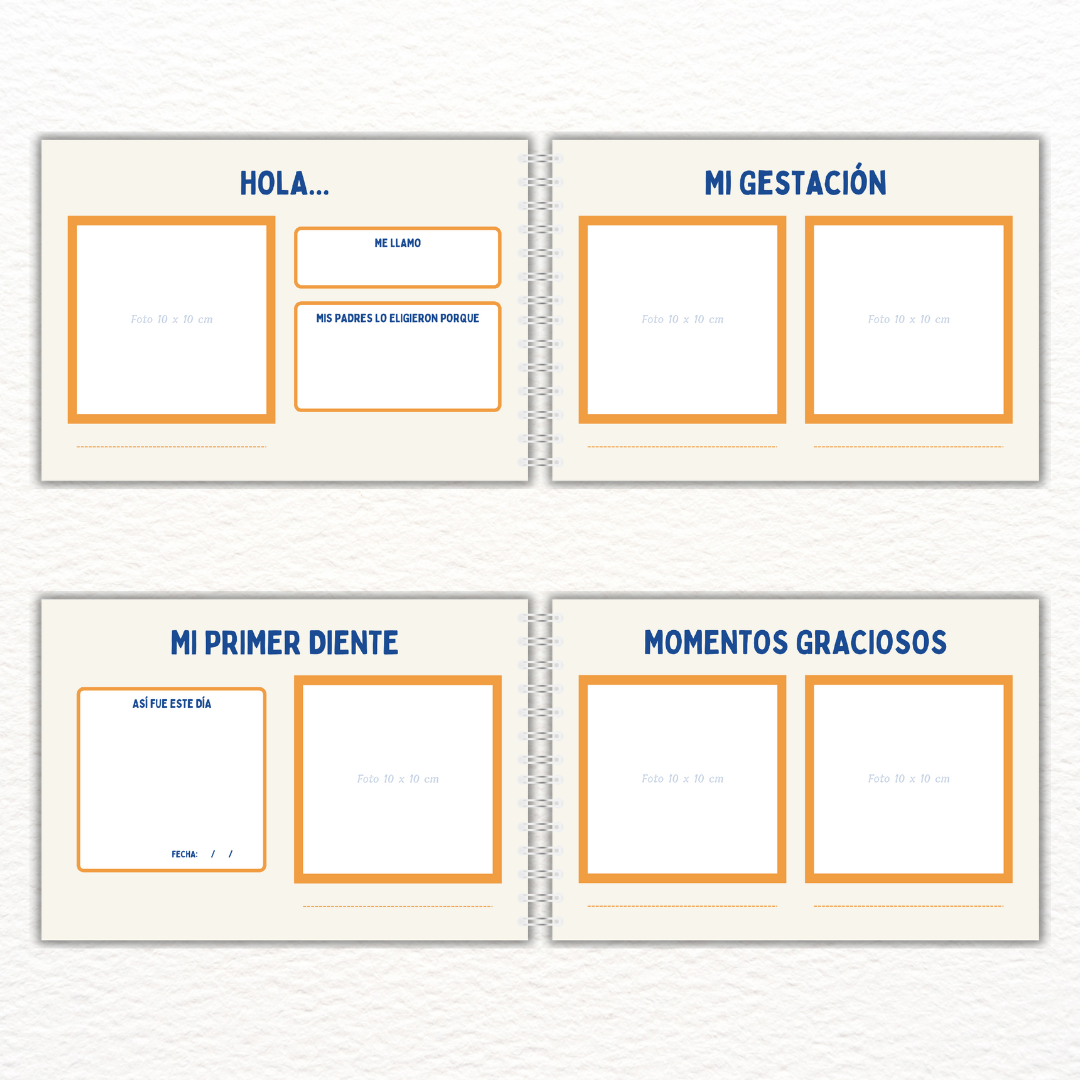 Libro Recuerdos Mi Primer Año Personalizado Azul 27x19cm | Daily Moments