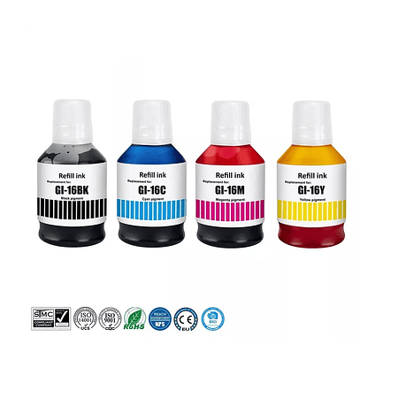 Tinta GI 11 Pack 4 Colores Compatible con PIXMA G2160 G2170