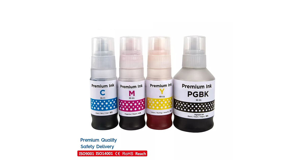 Tinta GI 11 Pack 4 Colores Compatible con PIXMA G2160 G2170