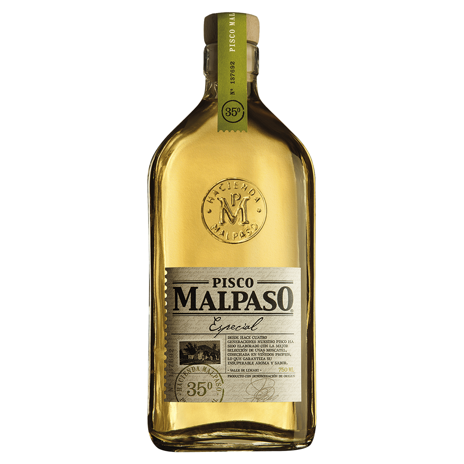 PISCO MAL PÁSO 35° 750 ML.