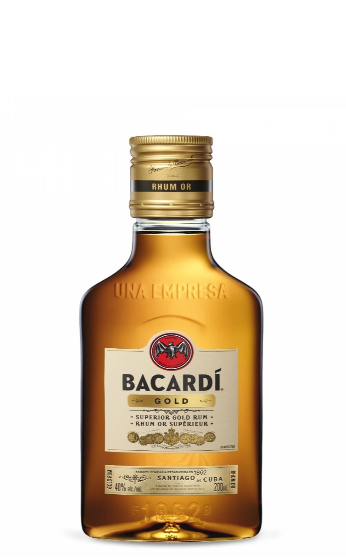 RON BACARDI CARTA DE ORO PETACA 200 ML.