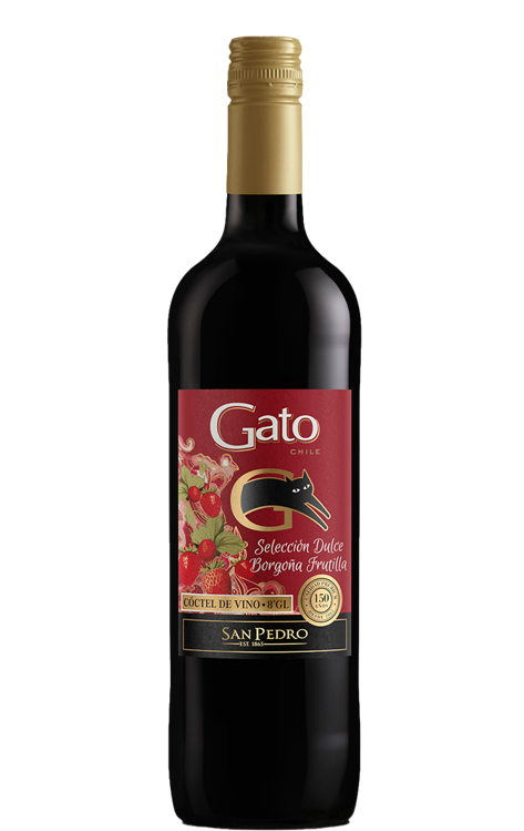 COCTEL DE VINO GATO SELECCION DULCE BORGOÑA FRUTILA 750 ML.