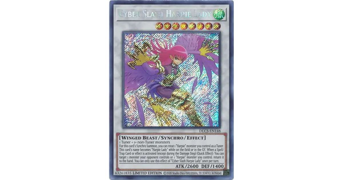 Cyber Slash Harpie Lady - DLCS-EN148 - Secret Rare 1st Ed...