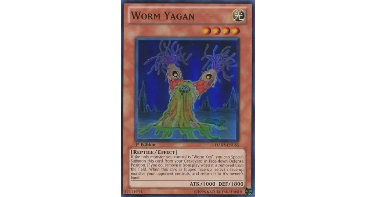 Worm Yagan - HA03-EN055 - Super Rare 1st Edition