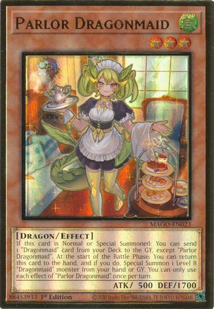 Parlor Dragonmaid - MAGO-EN023 - Premium Gold Rare 1st Ed...