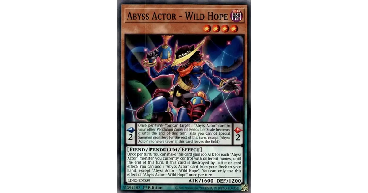 Abyss Actor - Wild Hope - LDS2-EN059 - Common 1st Edition