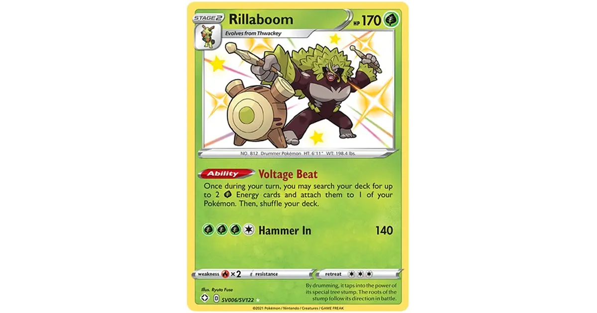 Rillaboom - SV6/SV122 - Shiny Rare