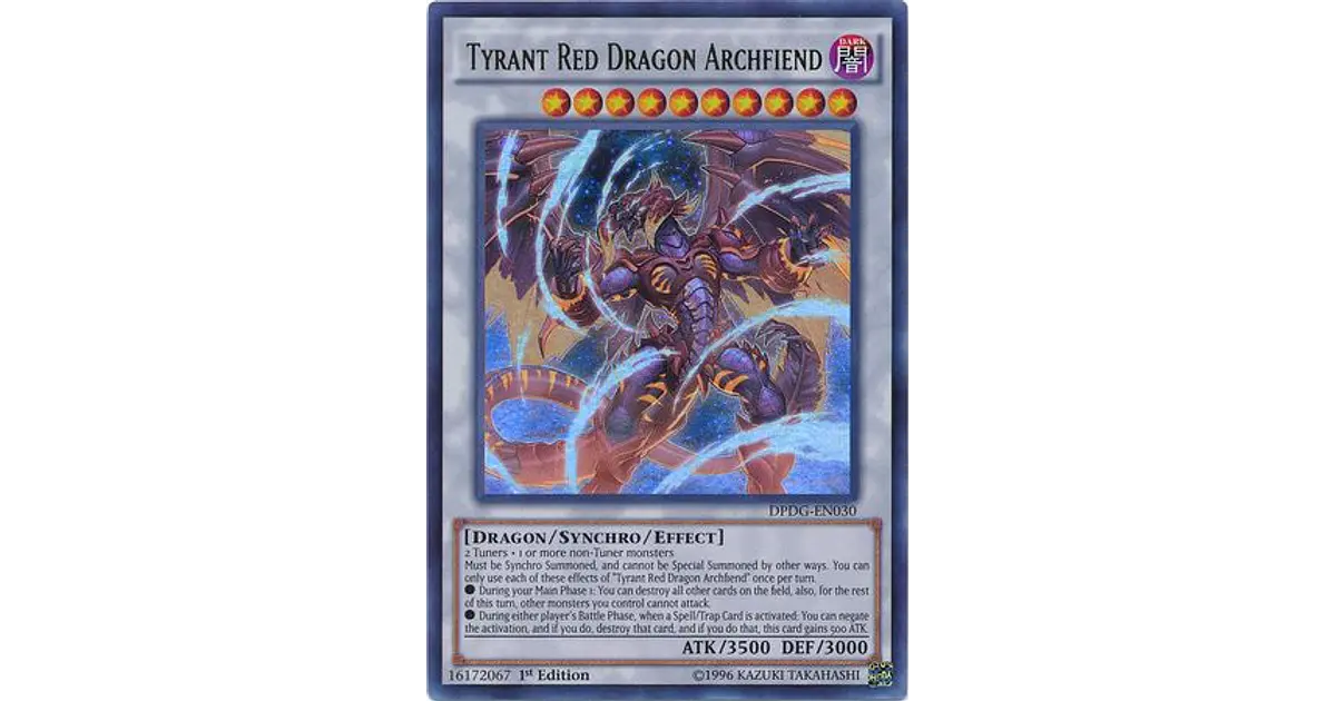 Tyrant Red Dragon Archfiend - DPDG-EN030 - Ultra Rare 1st...