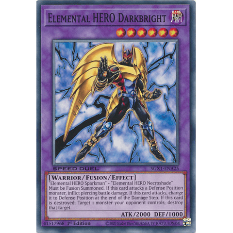 Elemental HERO Darkbright - SGX1-ENA25 - Common 1st Edition
