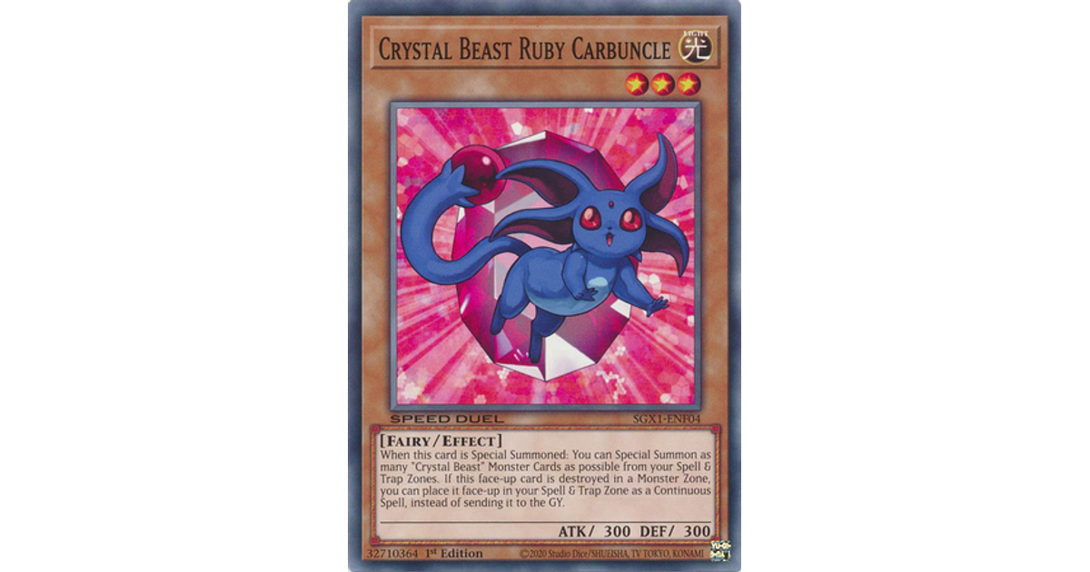 Crystal Beast Ruby Carbuncle - SGX1-ENF04 - Common 1st Ed...