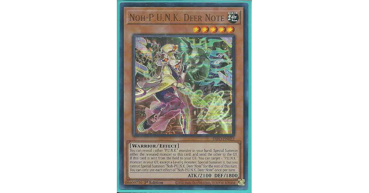 Noh-P.U.N.K. Deer Note - DIFO-EN022 - Ultra Rare 1st Edition