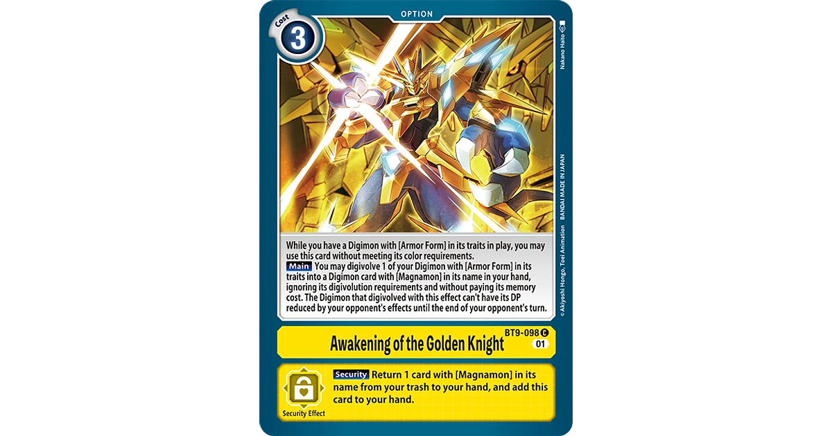 BT9-098 C Awakening of the Golden Knight