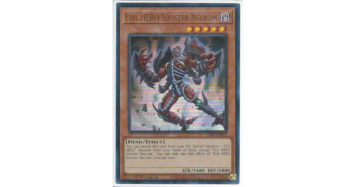 Evil HERO Sinister Necrom - LDS3-EN026 - Ultra Rare 1st E...