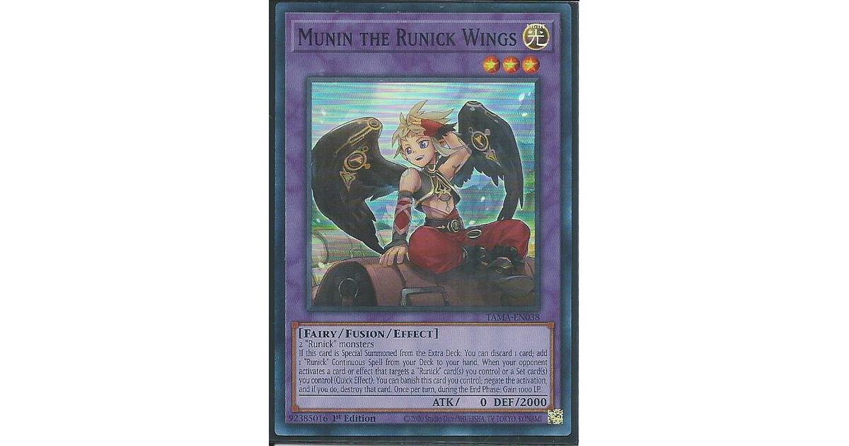 Munin the Runick Wings - TAMA-EN038 - Super Rare 1st Edition