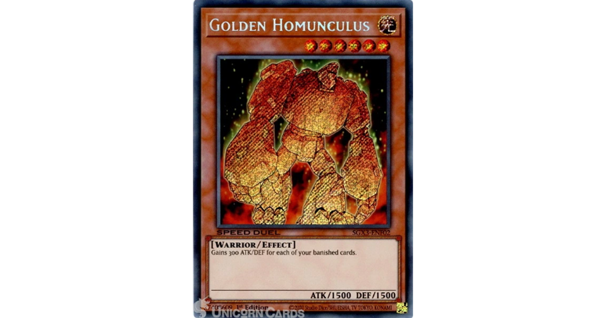 Golden Homunculus - SGX3-ENF02 - Secret Rare 1st Edition