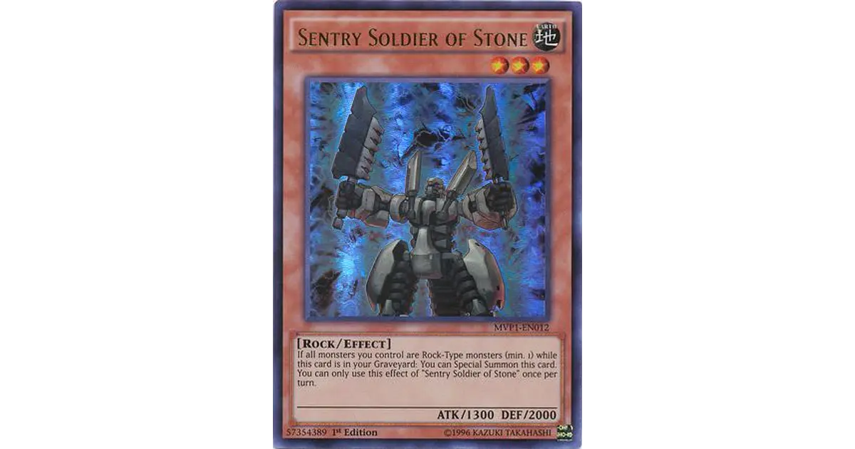Sentry Soldier of Stone - MVP1-EN012 - Ultra Rare 1st Edi...