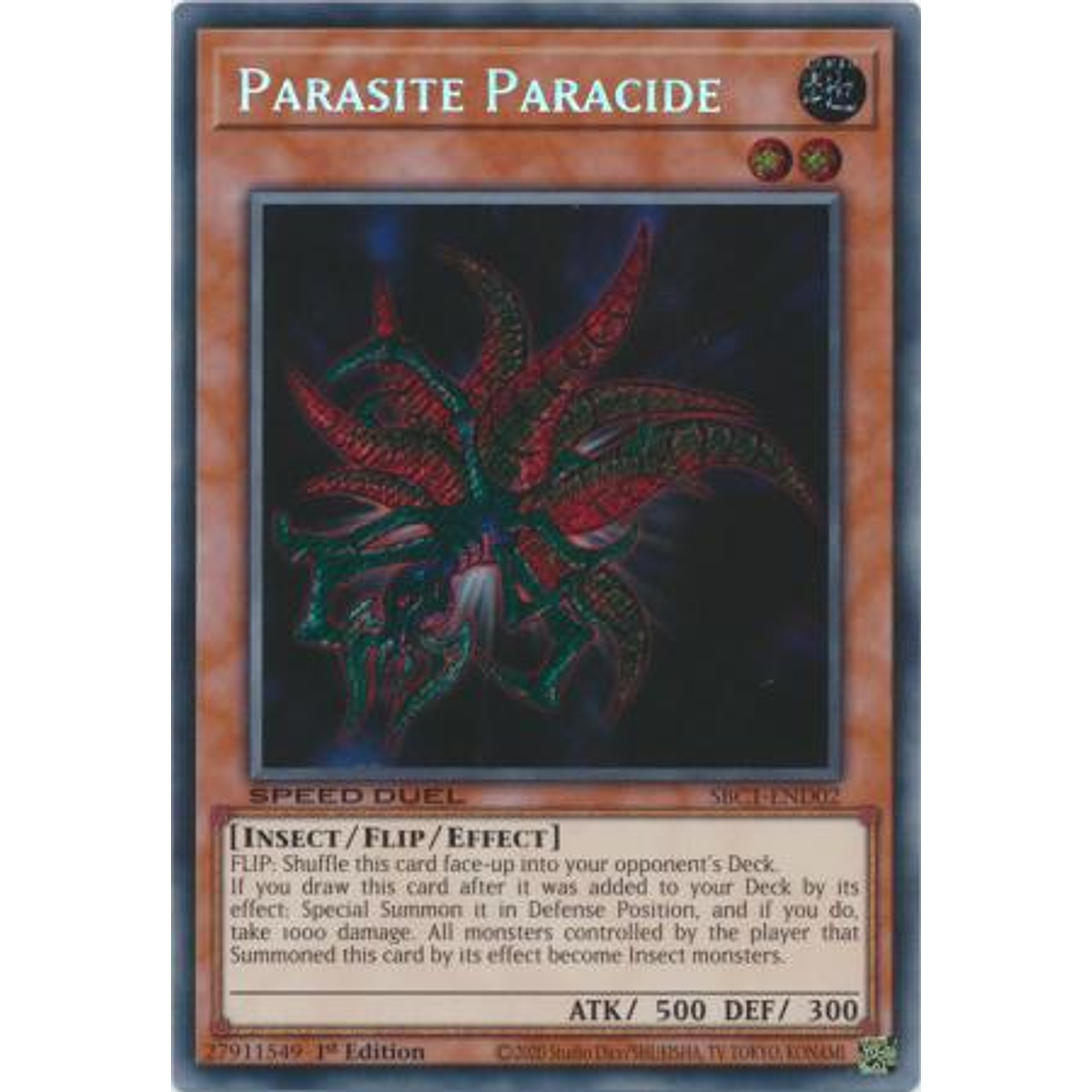 Parasite Paracide - SBC1-END02 - Secret Rare 1st Edition