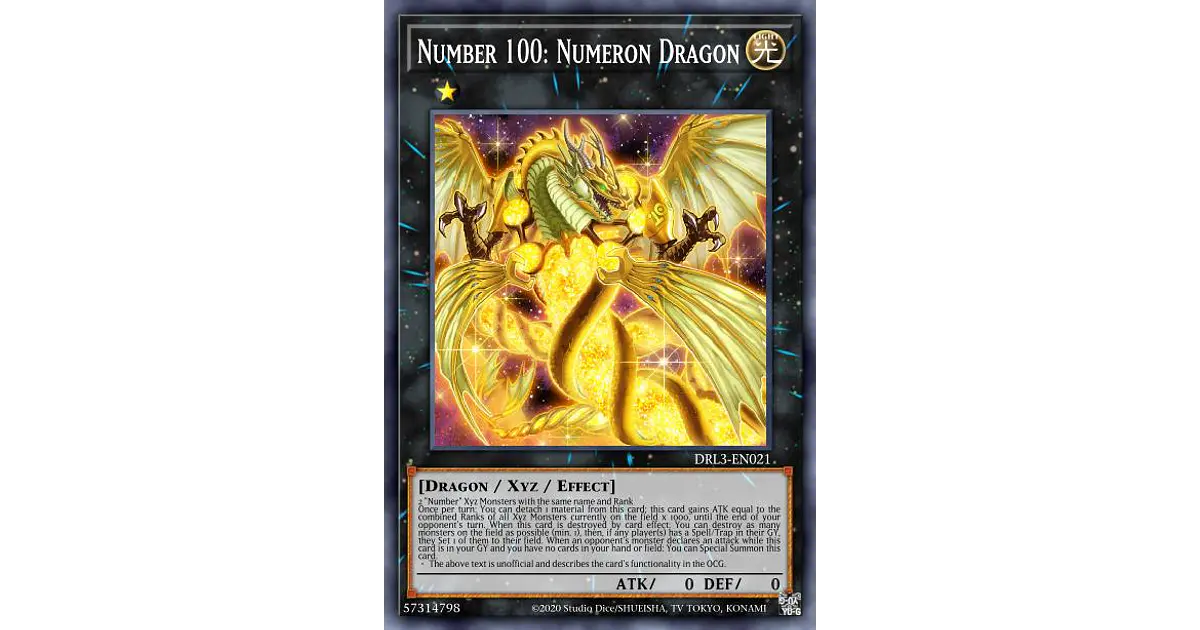 Number 100: Numeron Dragon - RA01-EN039 - Super Rare 1st ...