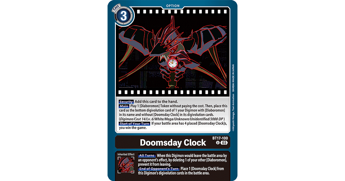 BT17-100 U Doomsday Clock