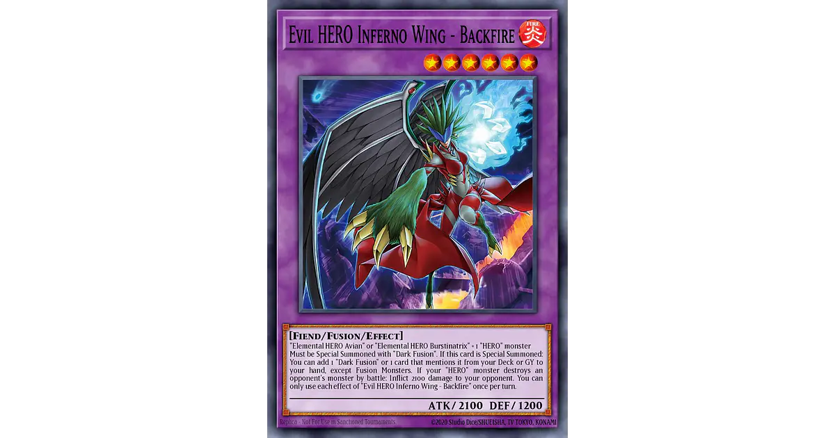 Evil HERO Inferno Wing - Backfire - SUDA-EN032 - Super Ra...