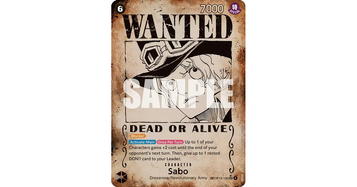 OP13-120 (Alternate Art) Sabo (120) (Wanted Poster)