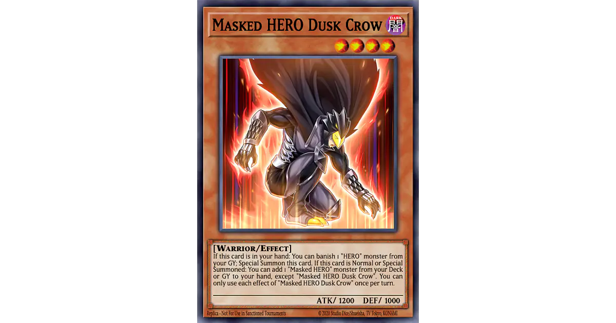 Masked HERO Dusk Crow - MZMU-EN014 - Super Rare 1st Edition