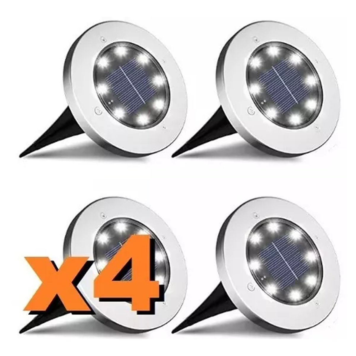 Luz Led Solar Para Piso - Luz Cálida (promoción 4 Unidades)