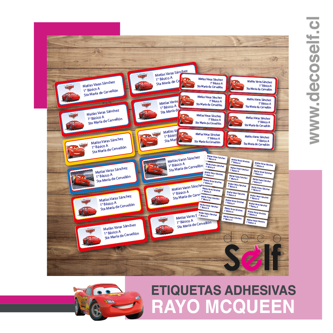 Lámina Etiqueta CARS RAYO MACQUEEN