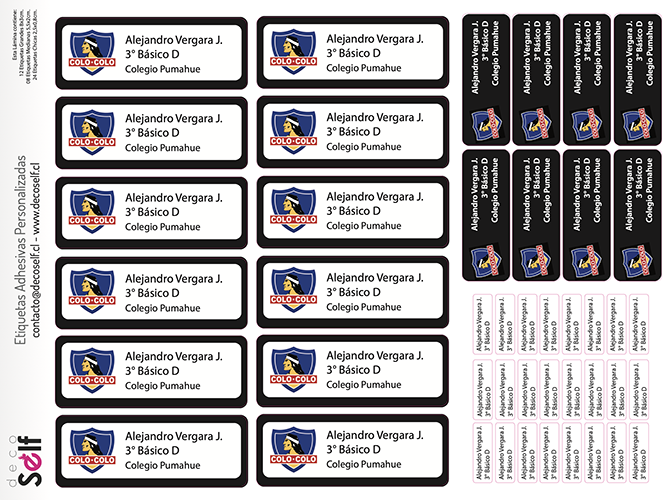 Lámina Etiquetas COLO COLO