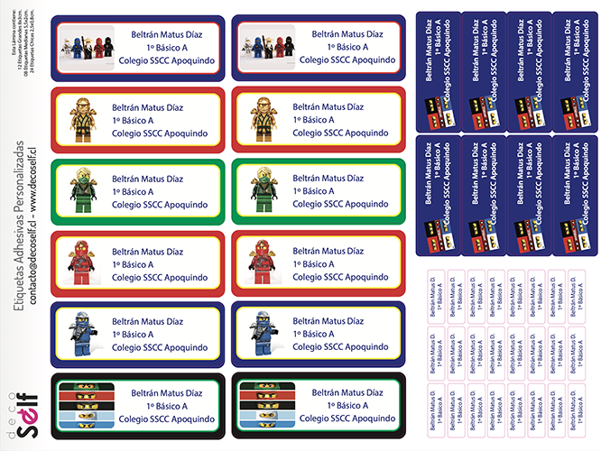 Lámina Etiqueta LEGO NINJAGO