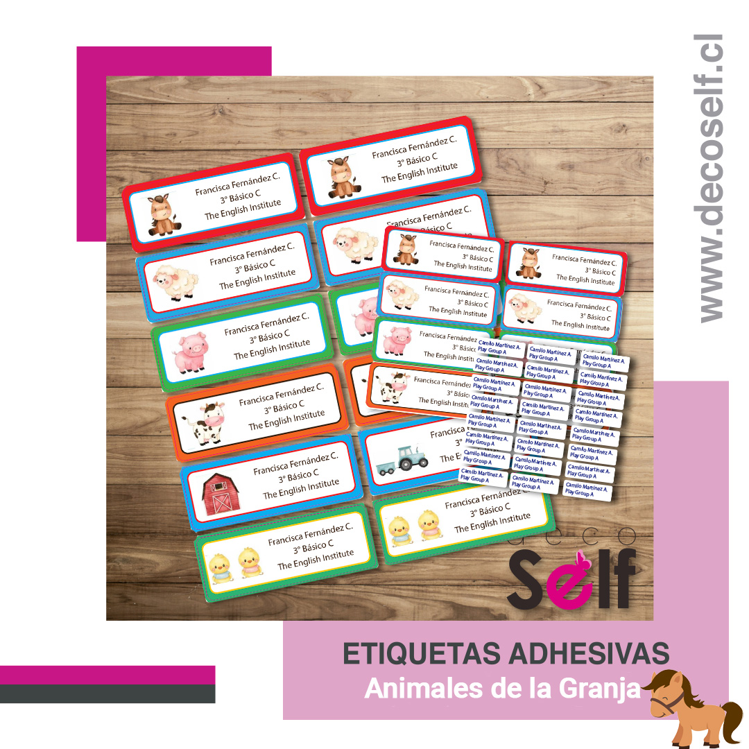 Etiquetas Adhesivas ANIMALES DE LA GRANJA
