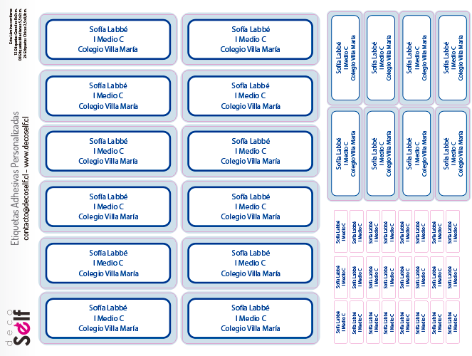 Lámina Etiqueta SIMPLE AZUL