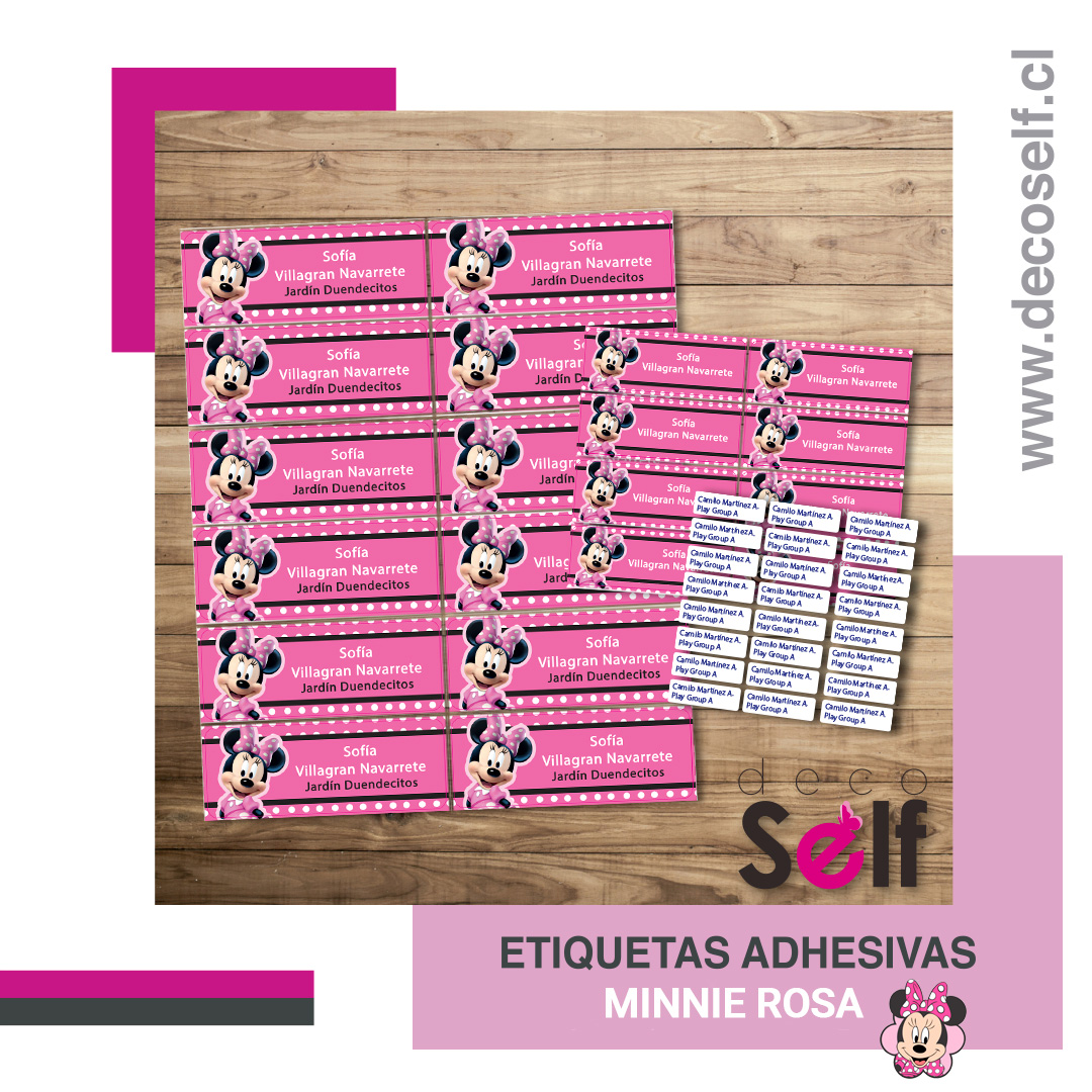 Lámina Etiqueta MINNIE ROSA