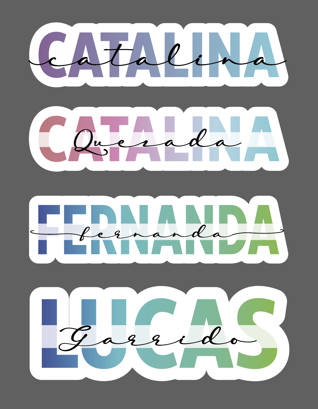 Sticker NOMBRES lettering