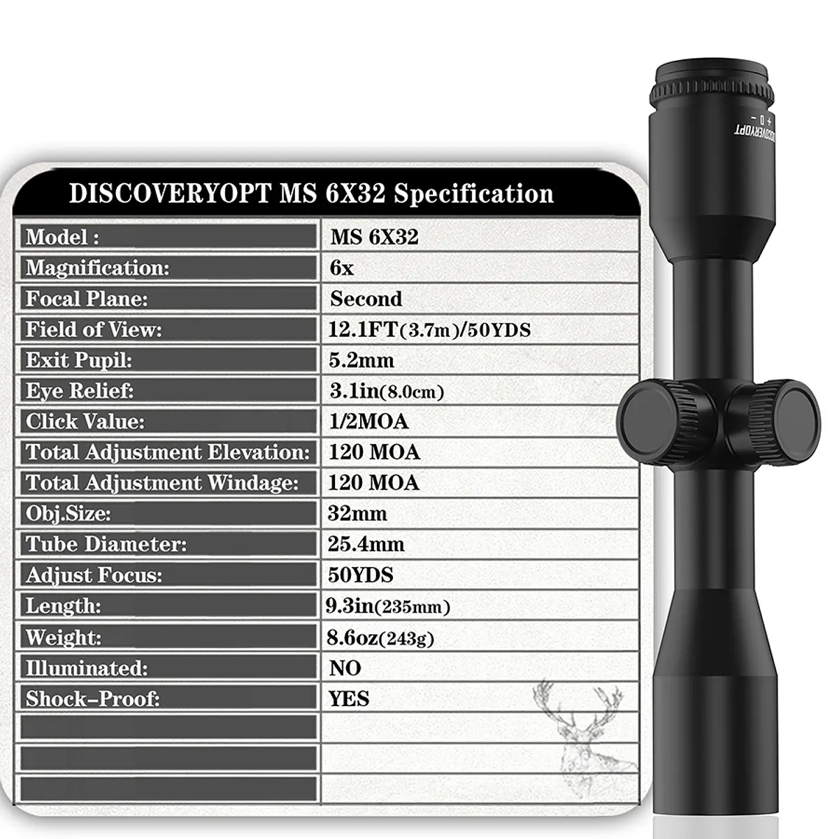 MIRA TELESCÓPICA MS 6X32